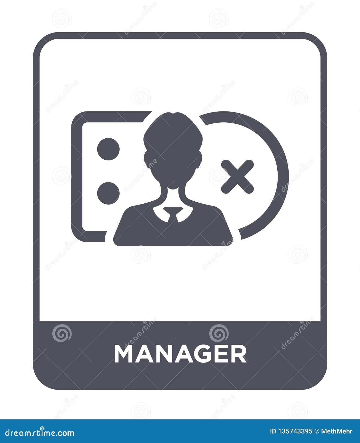 Manager Icon in Trendy Design Style. Manager Icon Isolated on White ...