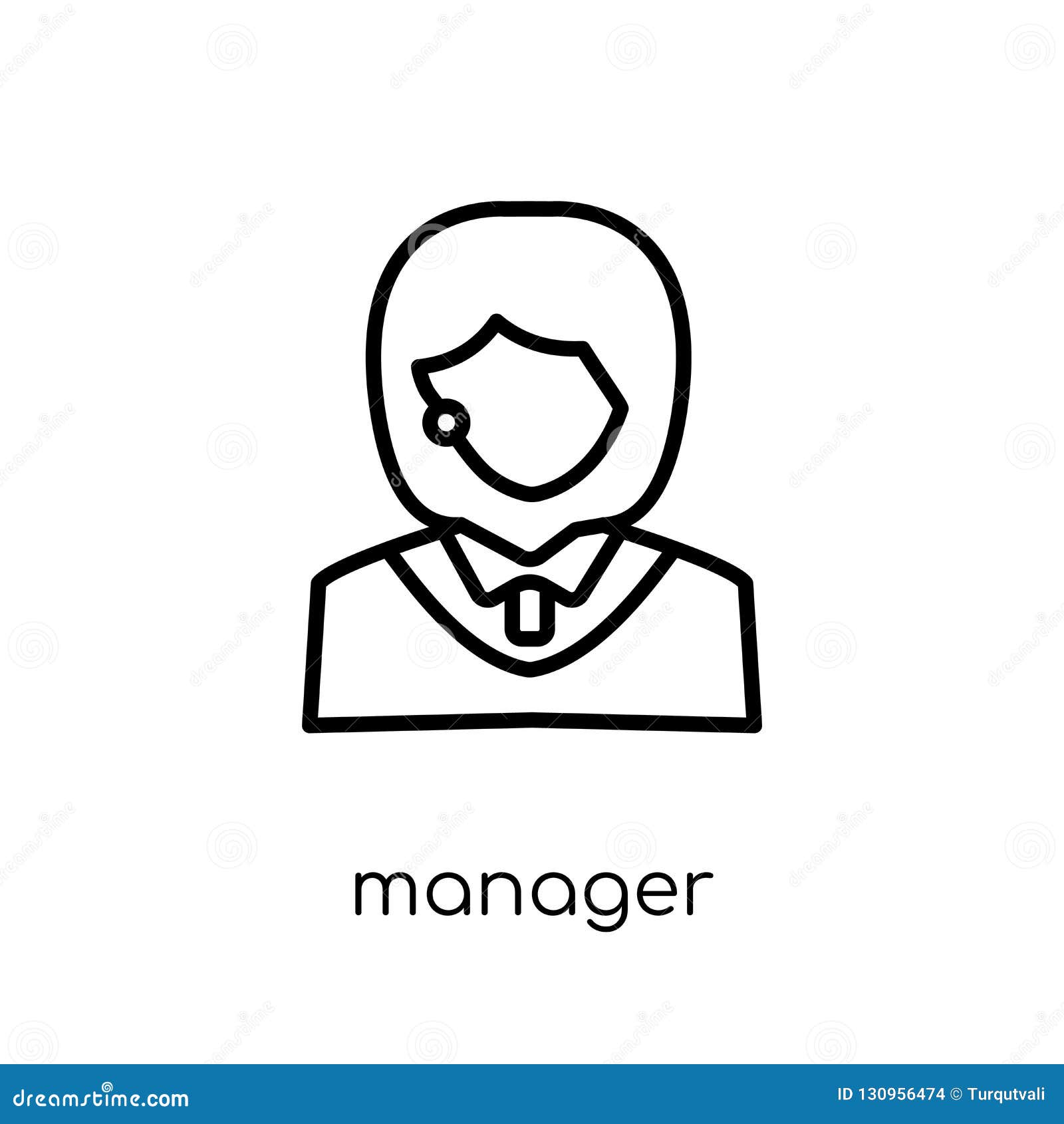 Manager Icon. Trendy Modern Flat Linear Vector Manager Icon on W Stock ...