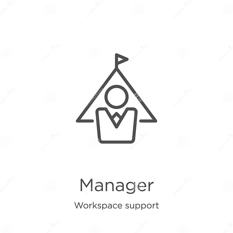 Manager Icon Vector from Workspace Support Collection. Thin Line ...