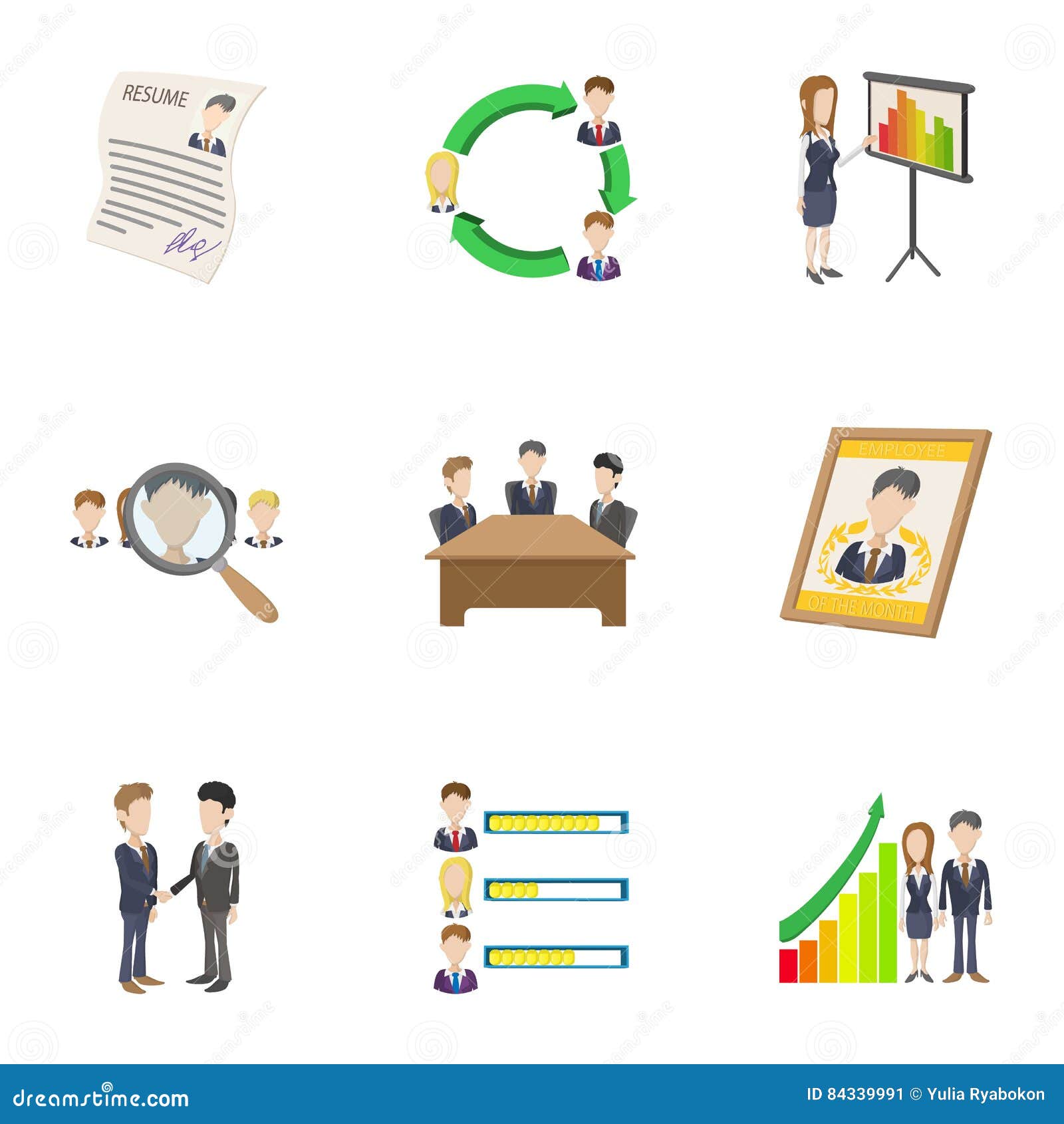 Manager Icons Set, Cartoon Style Stock Vector - Illustration of ...