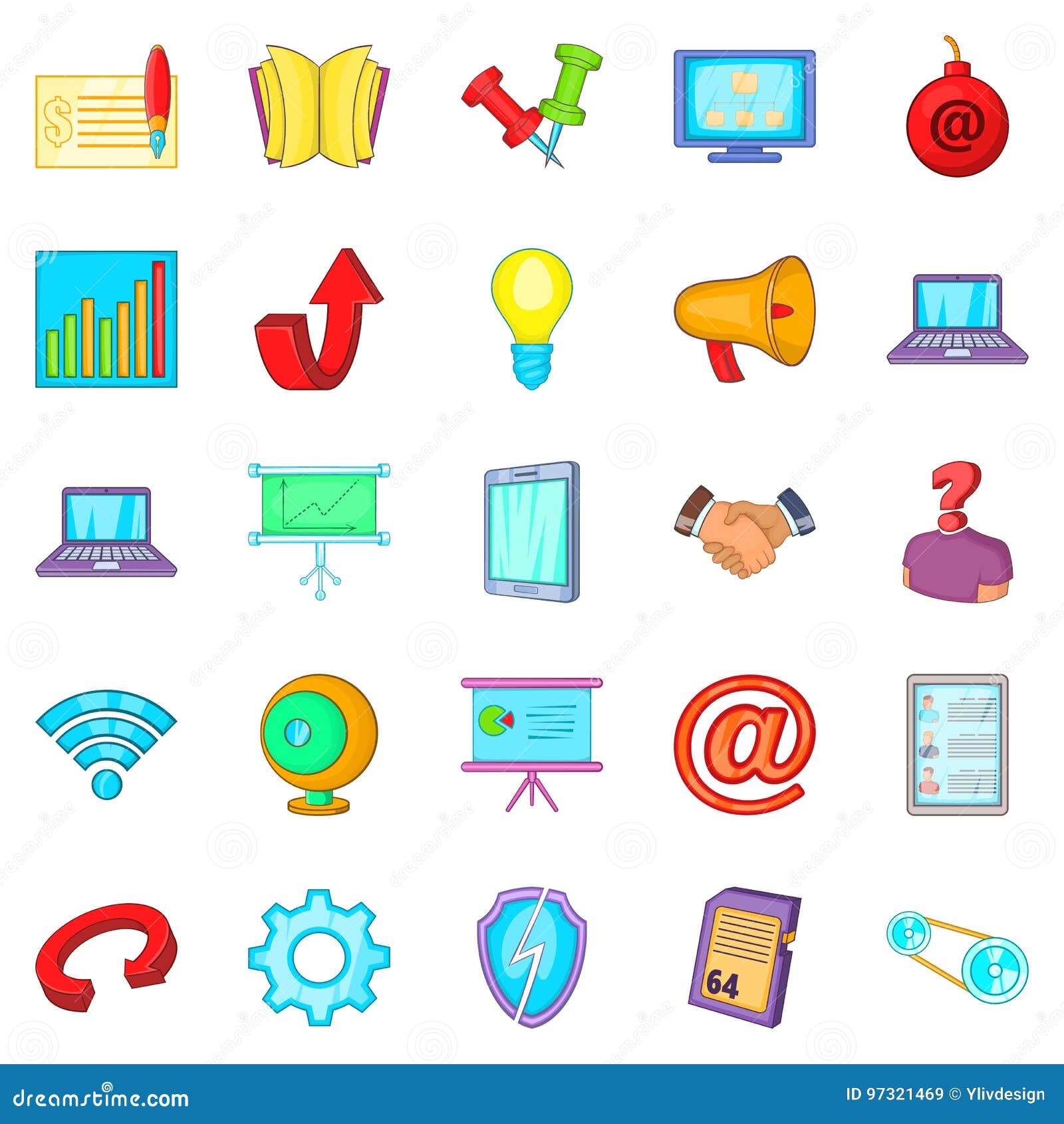 Manager Icons Set, Cartoon Style Stock Vector - Illustration of cash ...