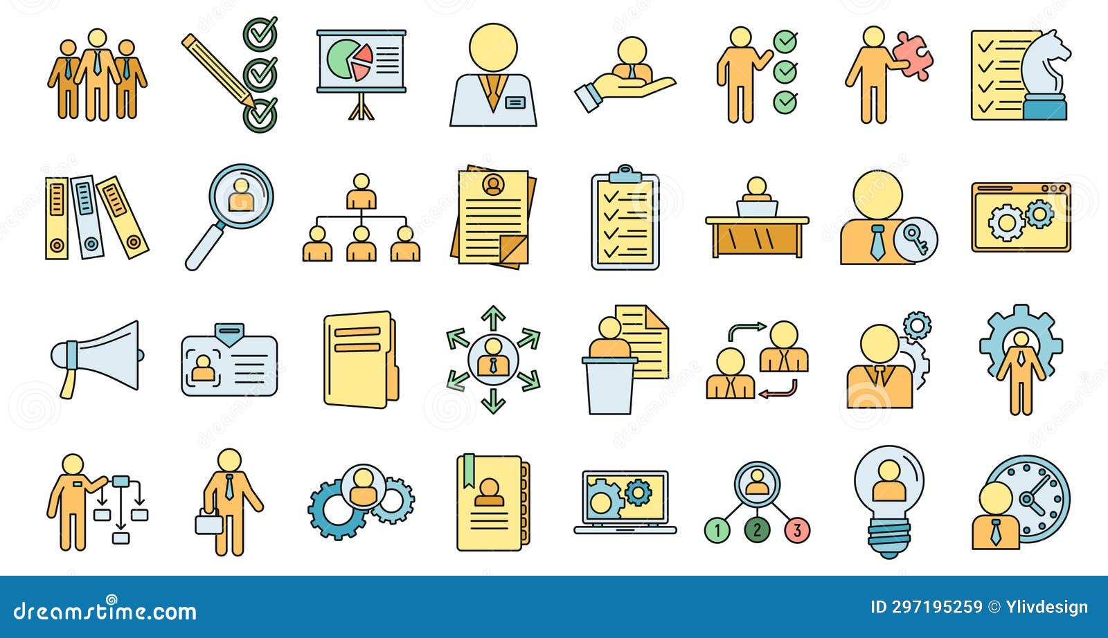 Manager Icons Set Vector Color Stock Illustration - Illustration of ...
