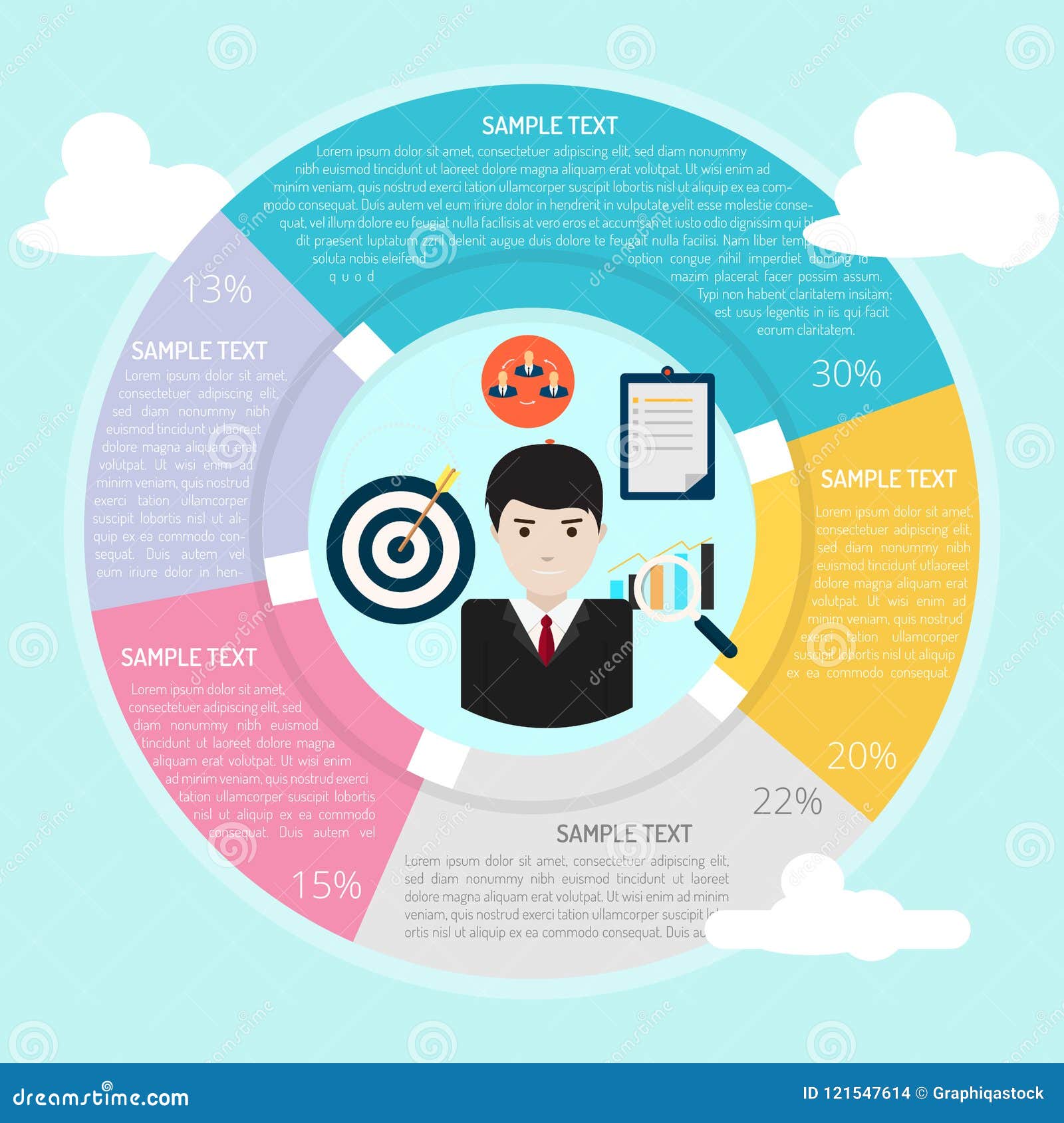 Manager Infographic stock vector. Illustration of flat - 121547614
