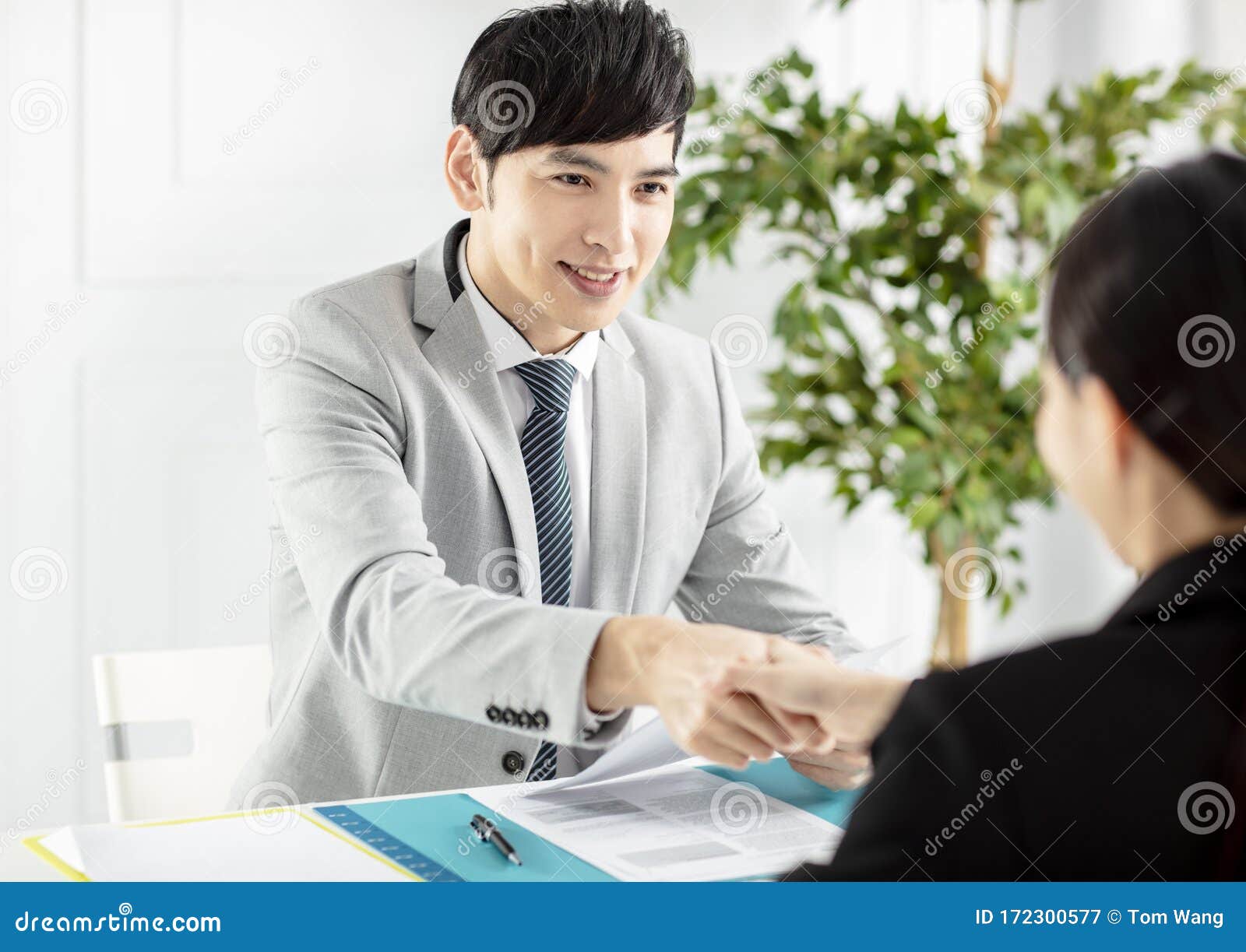 Manager Interviewing a Young Businesswoman in Office Stock Image ...