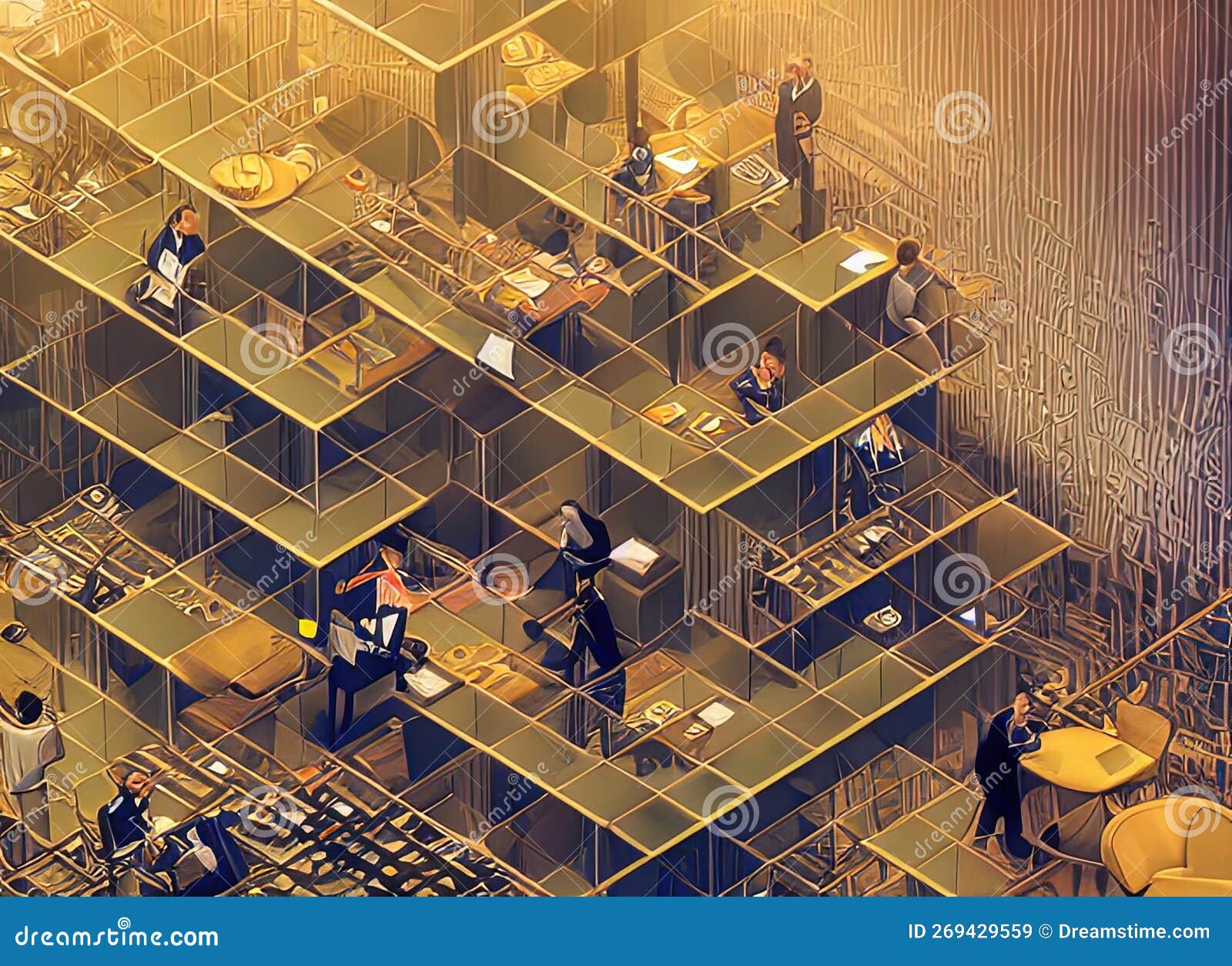 It Manager Job Fictional Work Environment. Stock Illustration ...