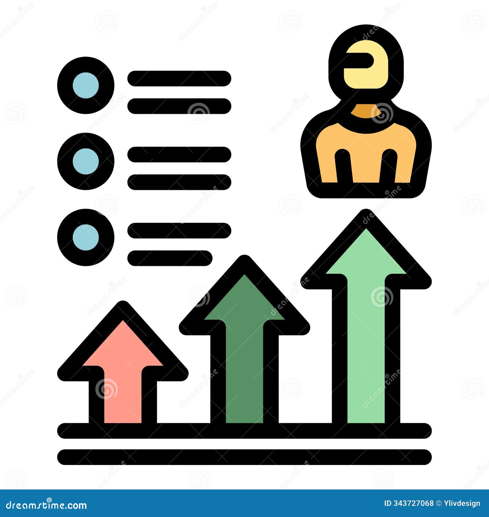 Manager Leading the Way with Increasing Arrows Chart and Checklist ...