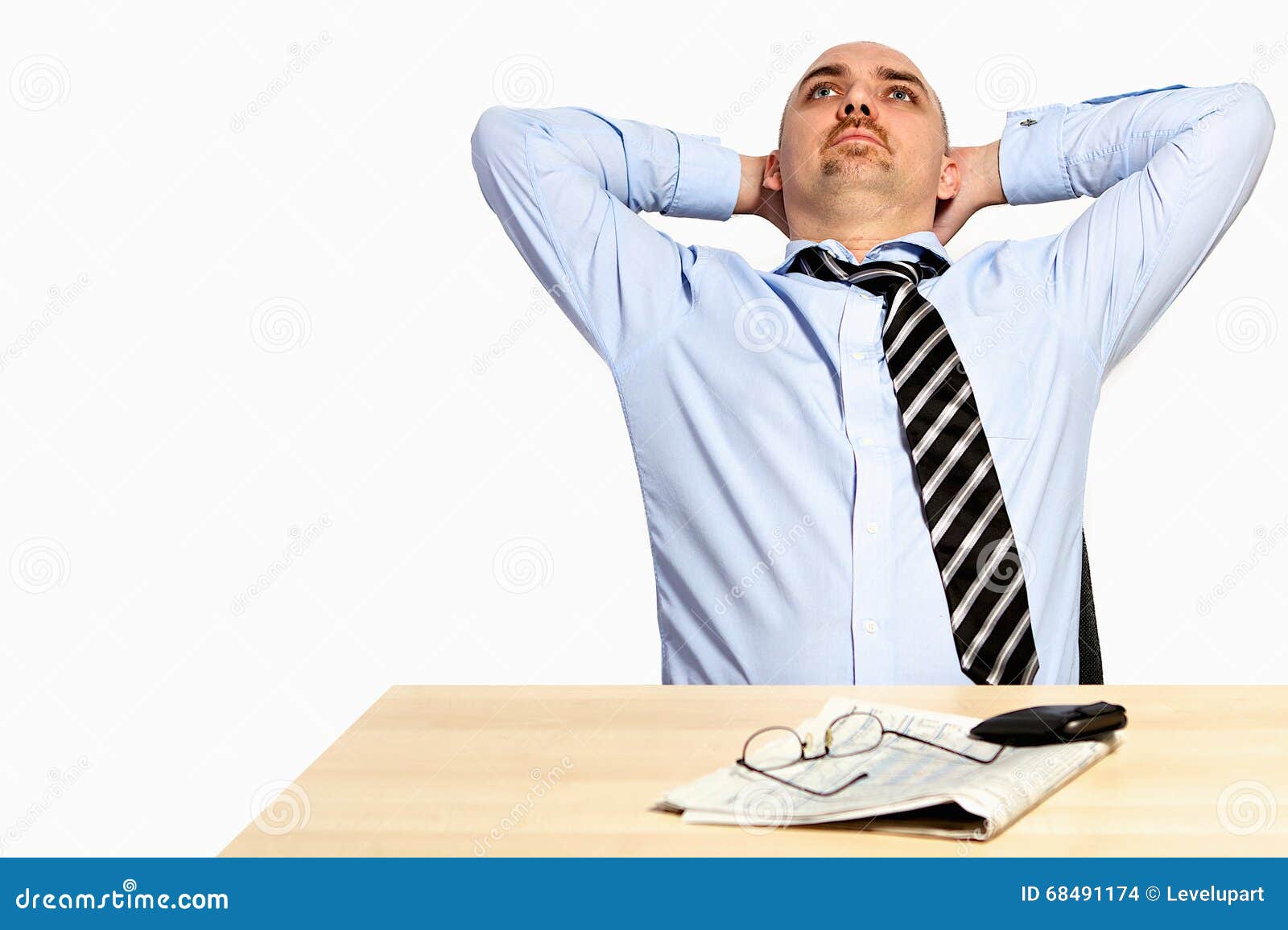 Manager leans back relaxed stock photo. Image of success - 68491174