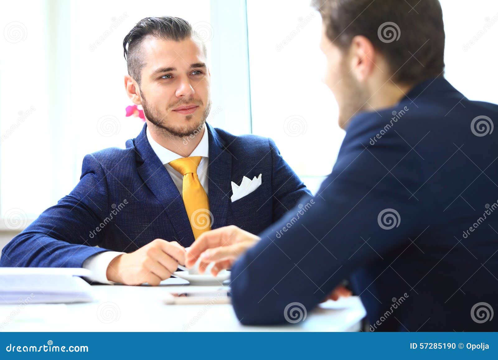 Manager Listening To His Colleague Explanations Stock Photo - Image of ...