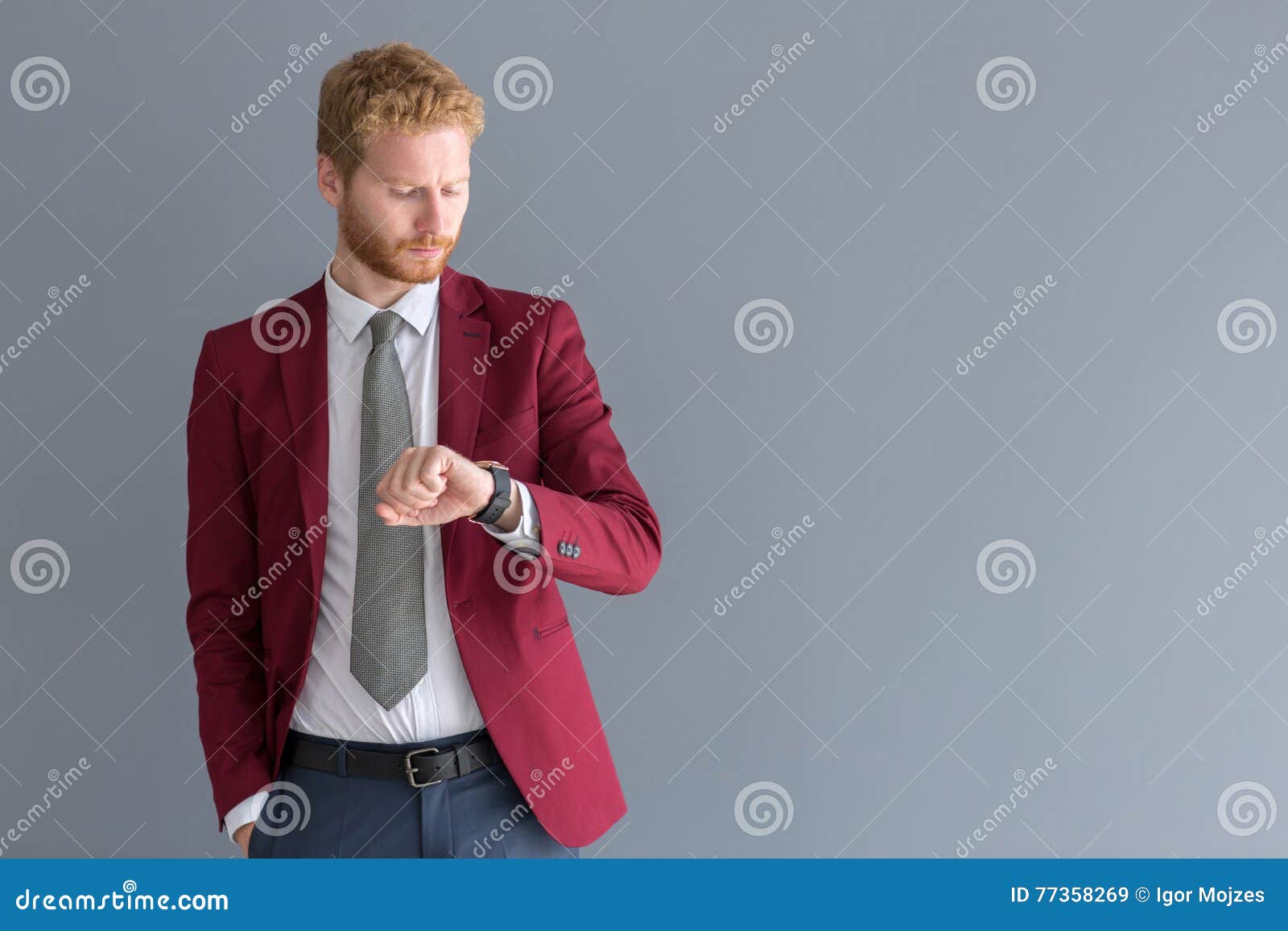 Manager Looking at His Watch Stock Image - Image of chic, charming ...
