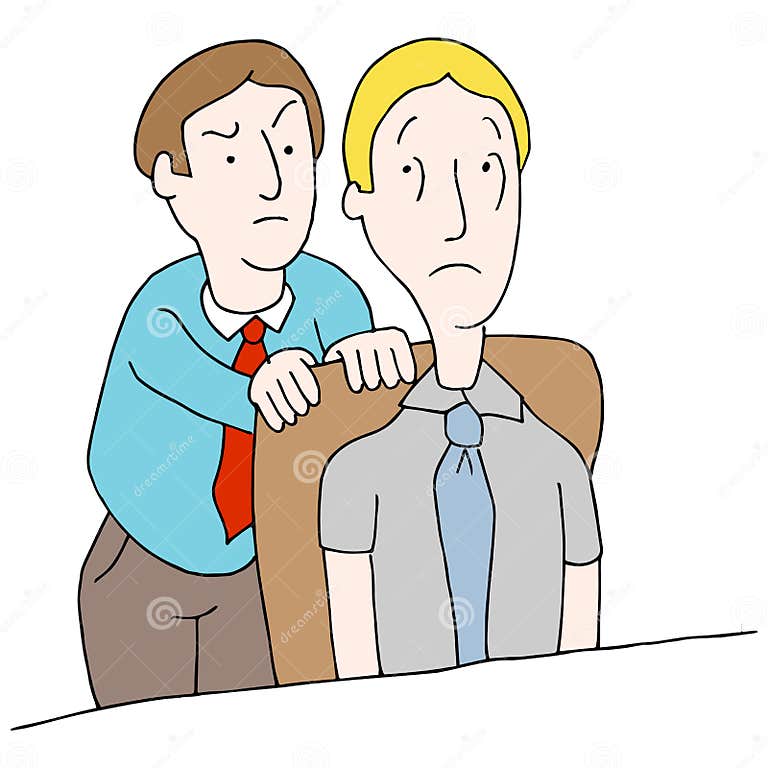 Manager Looking Over Employees Shoulder Stock Vector - Illustration of ...