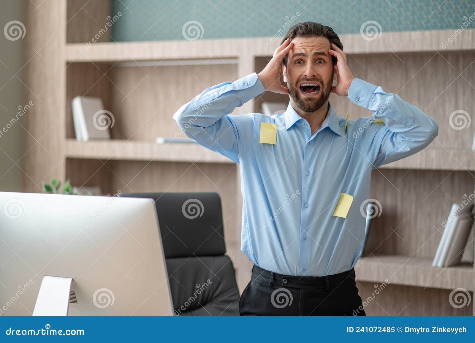 A Manager Looking Stressed and Overloaded with Tasks Stock Image ...