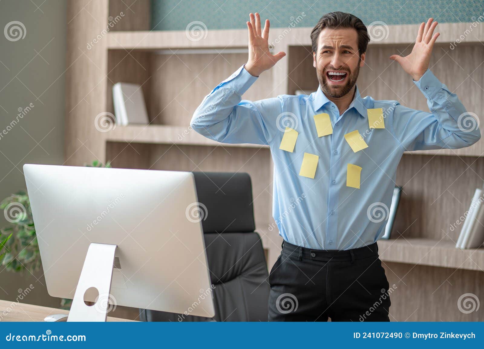 A Manager Looking Stressed and Overloaded with Tasks Stock Photo ...