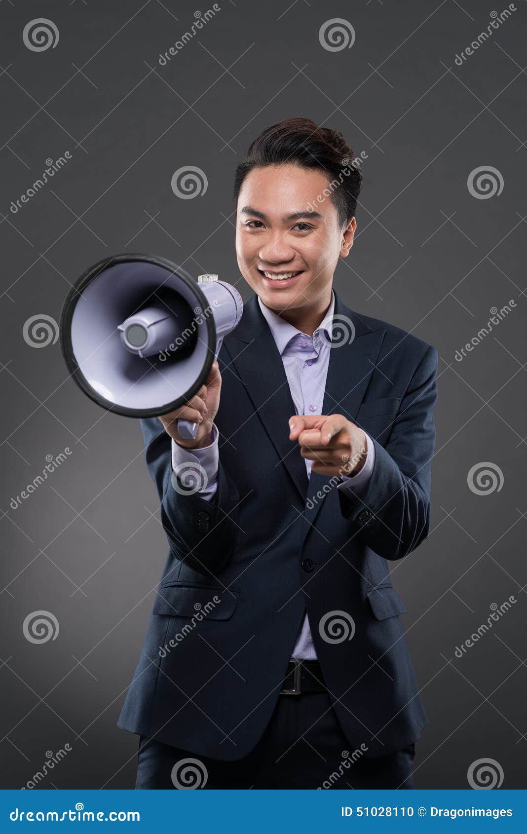 Manager with loudspeaker stock photo. Image of asian - 51028110