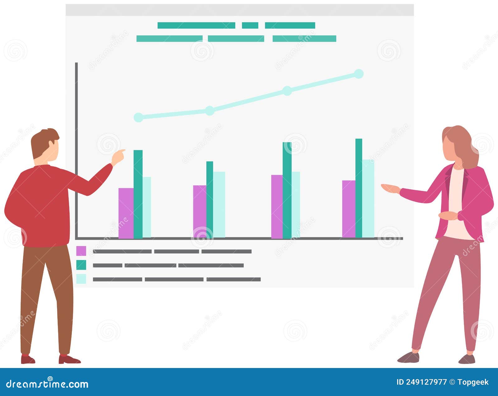 Manager Makes a Presentation of a Statistical Report. Analysis and ...