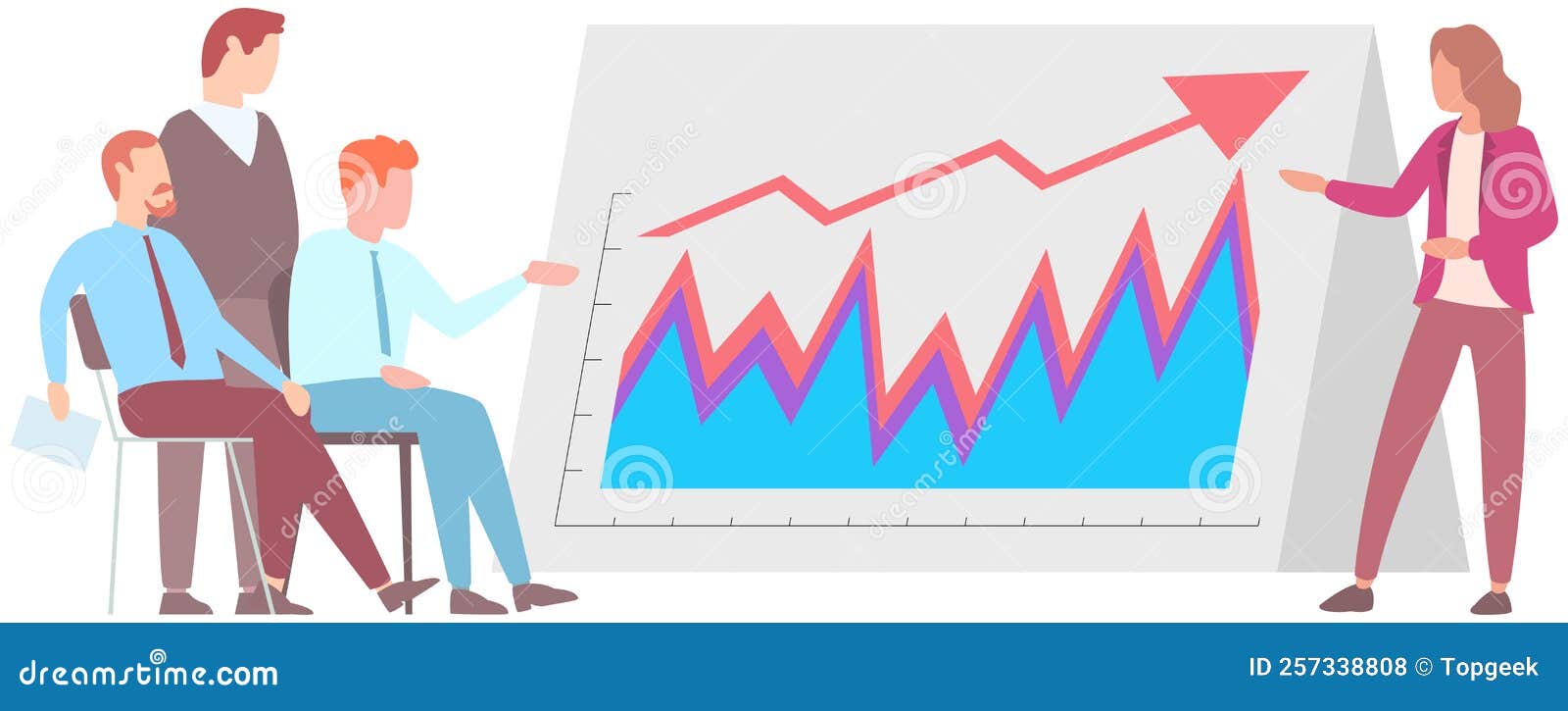 Manager Makes a Presentation of a Statistical Report. Analysis and ...