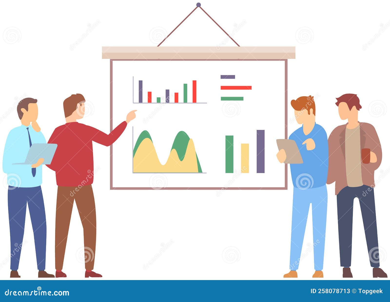 Manager Makes a Presentation of a Statistical Report. Analysis and ...