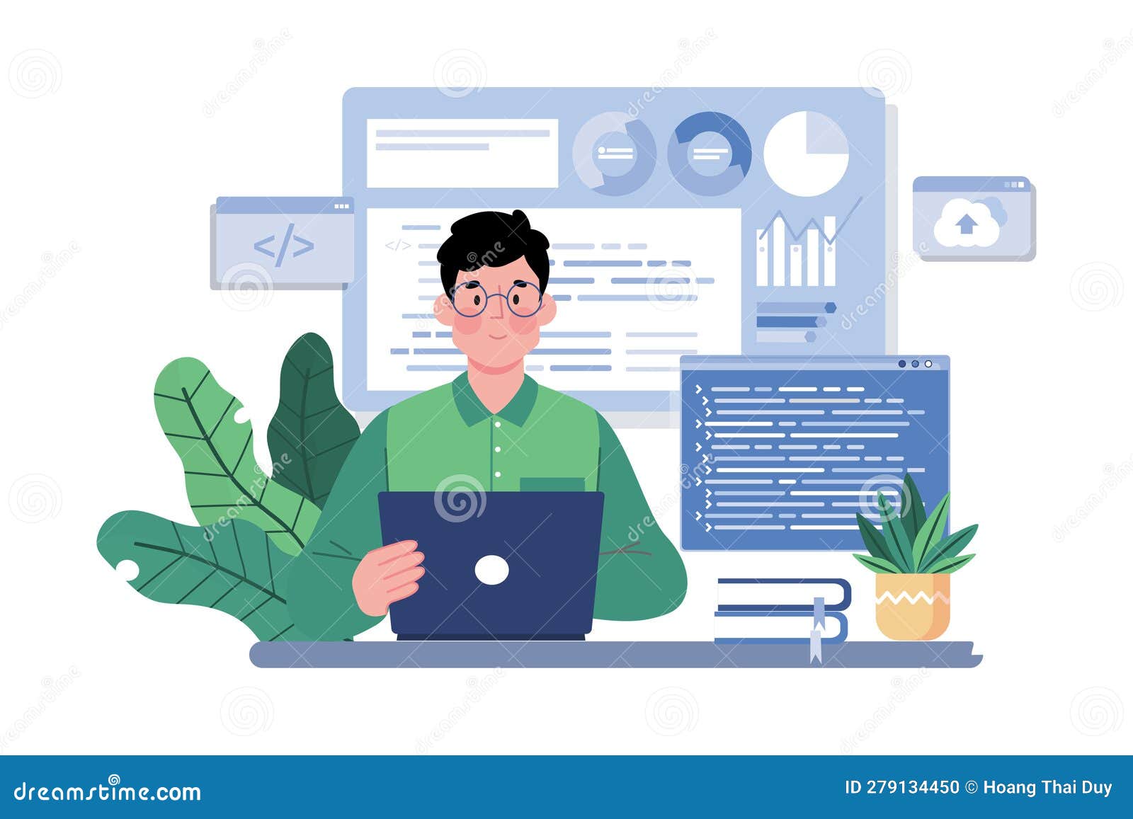 Project Coordinator Assigning Tasks, Managing Timelines Stock Vector ...