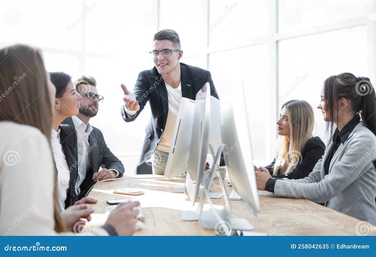 Manager at a Meeting with the Business Team. Stock Image - Image of ...