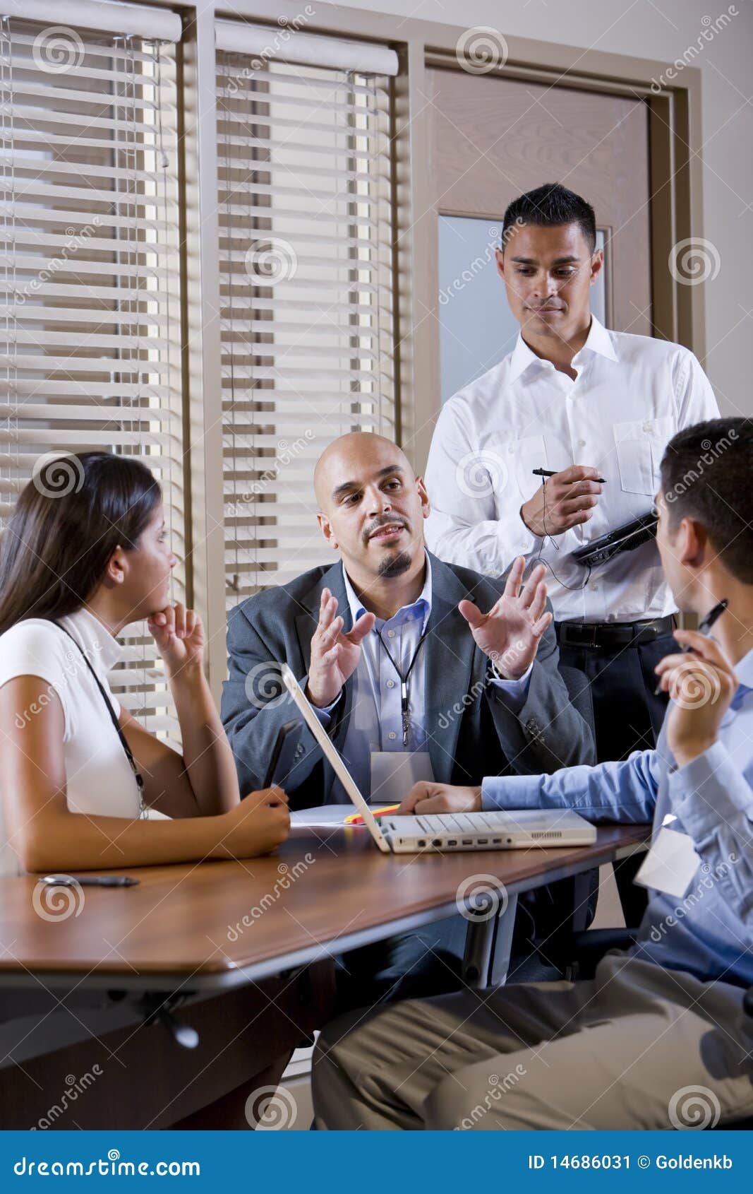Manager Meeting with Office Workers, Directing Stock Image - Image of ...