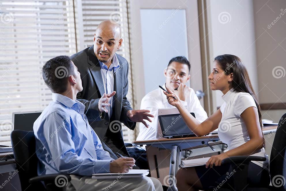 Manager Meeting with Office Workers, Directing Stock Image - Image of ...