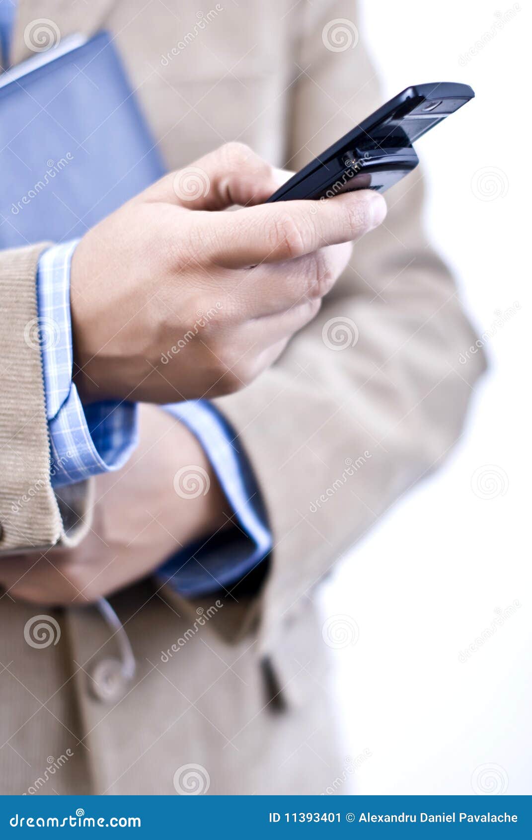 Manager with mobile phone stock image. Image of electronic - 11393401