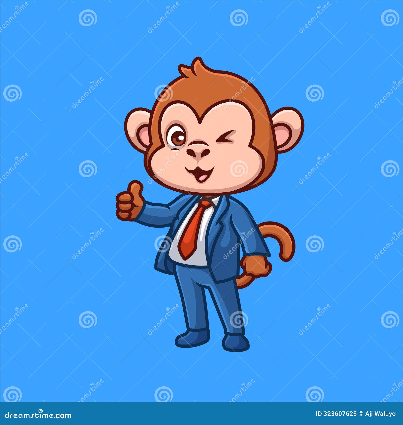 Manager Monkey Cute Cartoon Stock Illustration - Illustration of ...