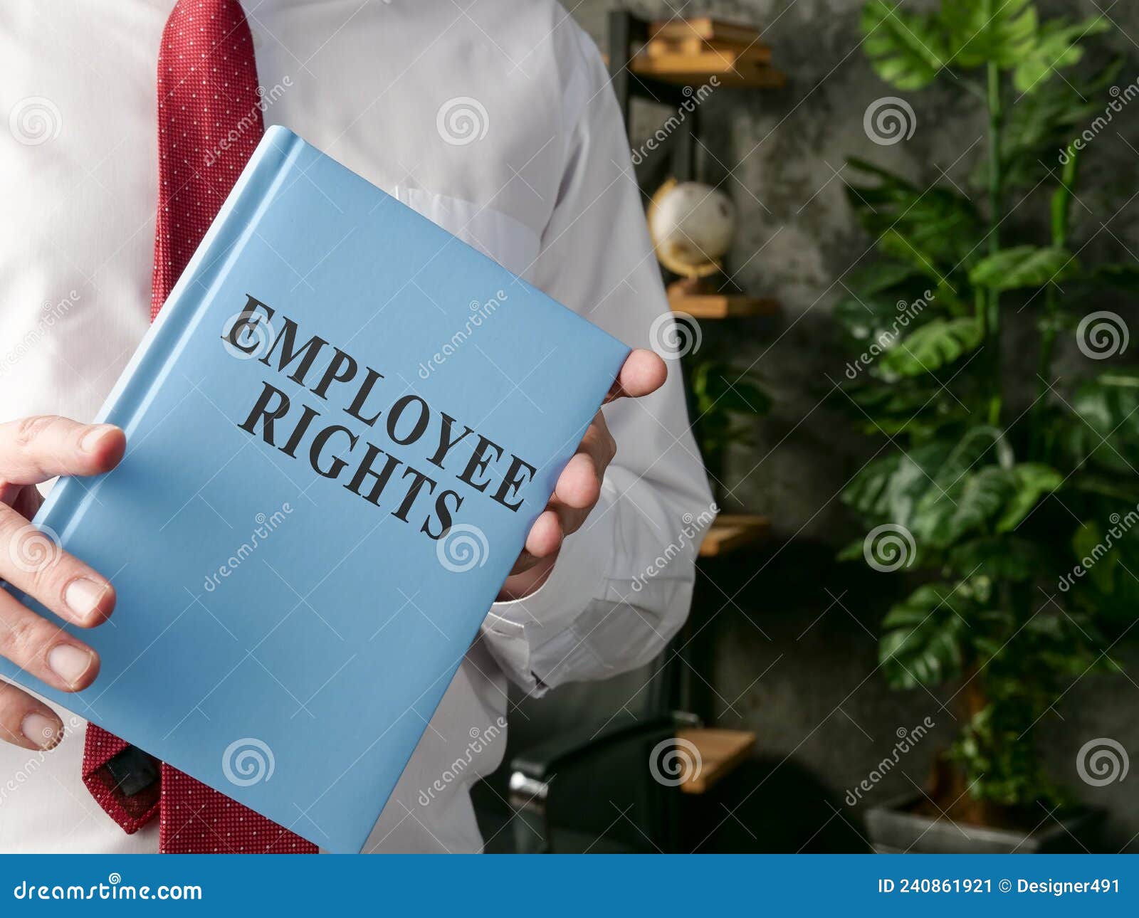 A Manager Offering a Book Employee Rights. Stock Image - Image of rules ...