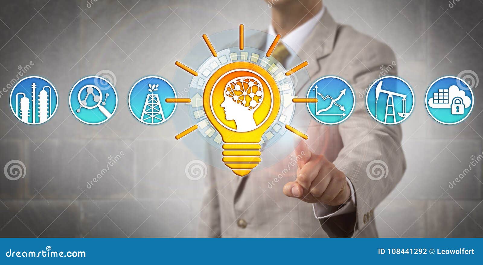 Manager Offers Brilliant AI Solution To Industry Stock Photo - Image of ...