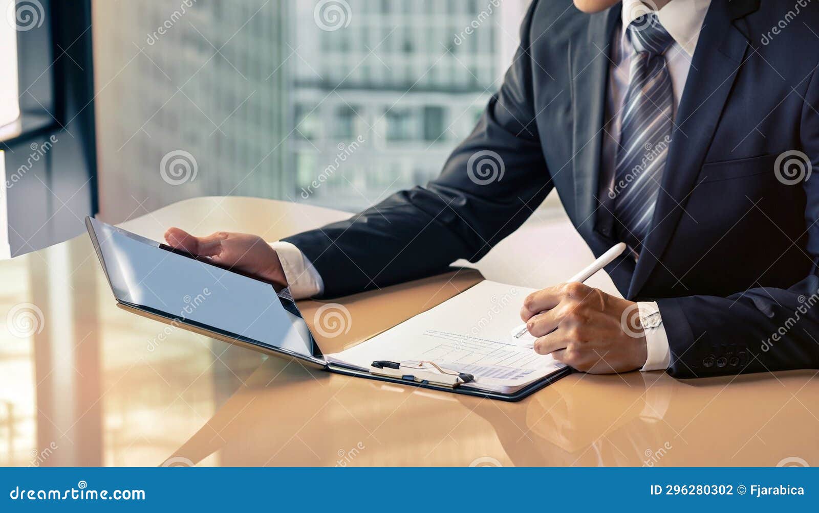 Manager in Office Behind Computer Stock Illustration - Illustration of ...