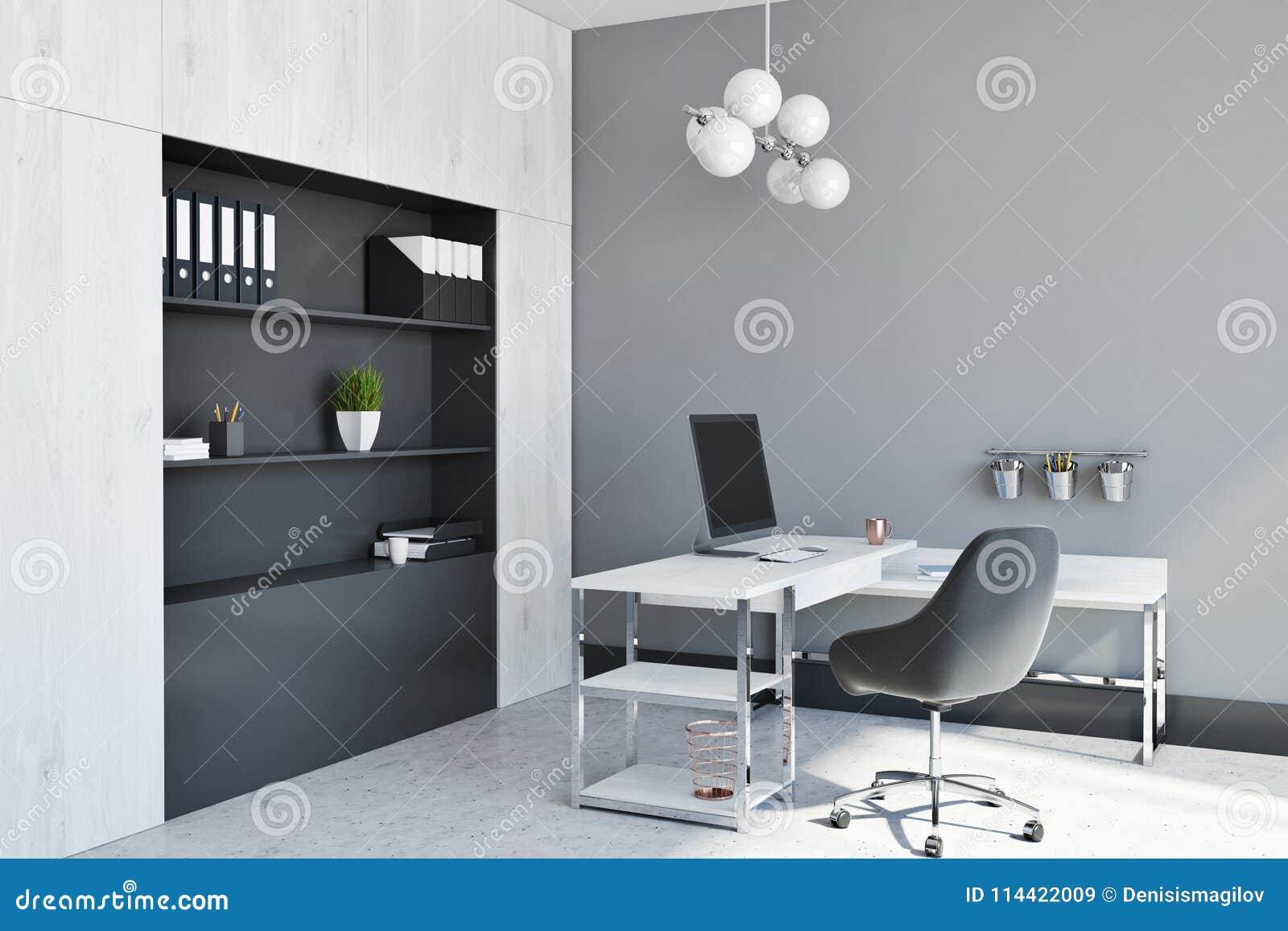 Company Manager Office Corner Stock Illustration - Illustration of ...