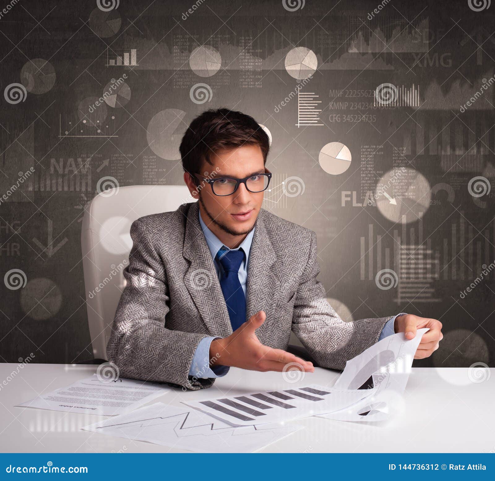 Manager at the Office Making Reports and Statistics with Blackboard ...