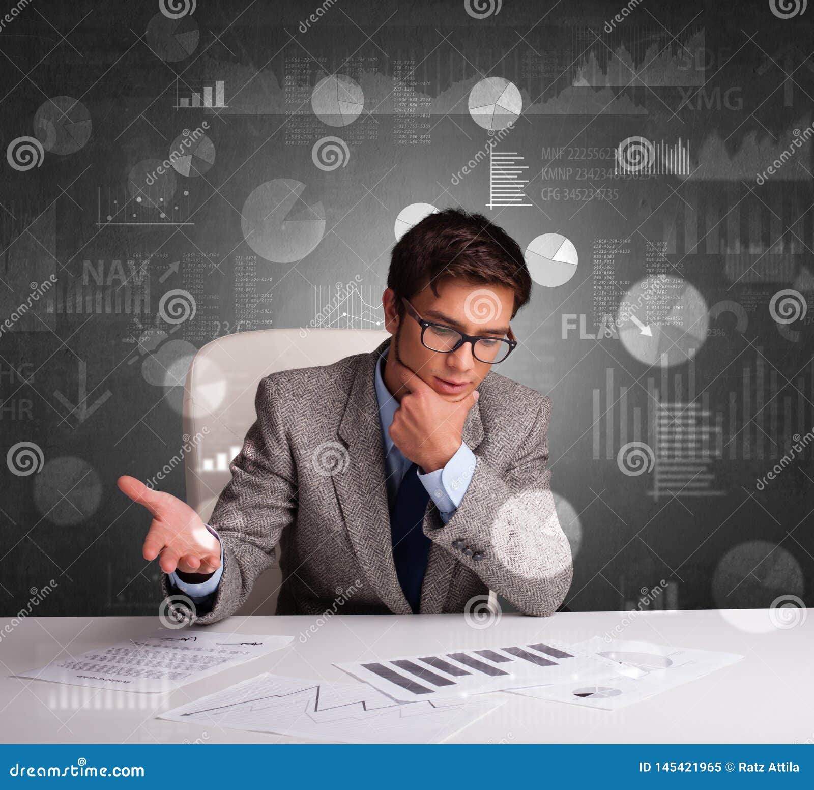 Manager at the Office Making Reports and Statistics with Blackboard ...