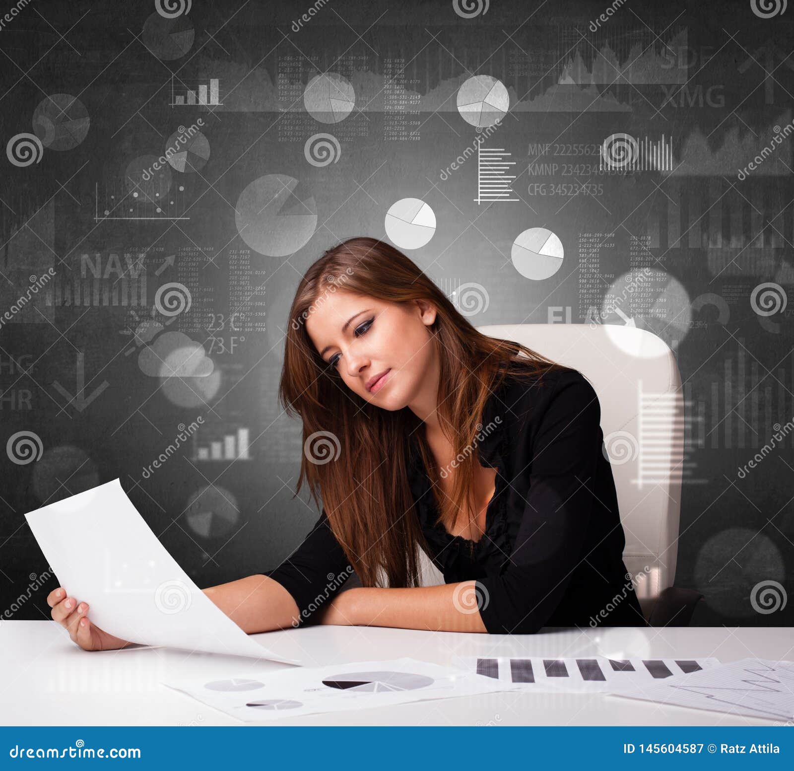 Manager at the Office Making Reports and Statistics with Blackboard ...