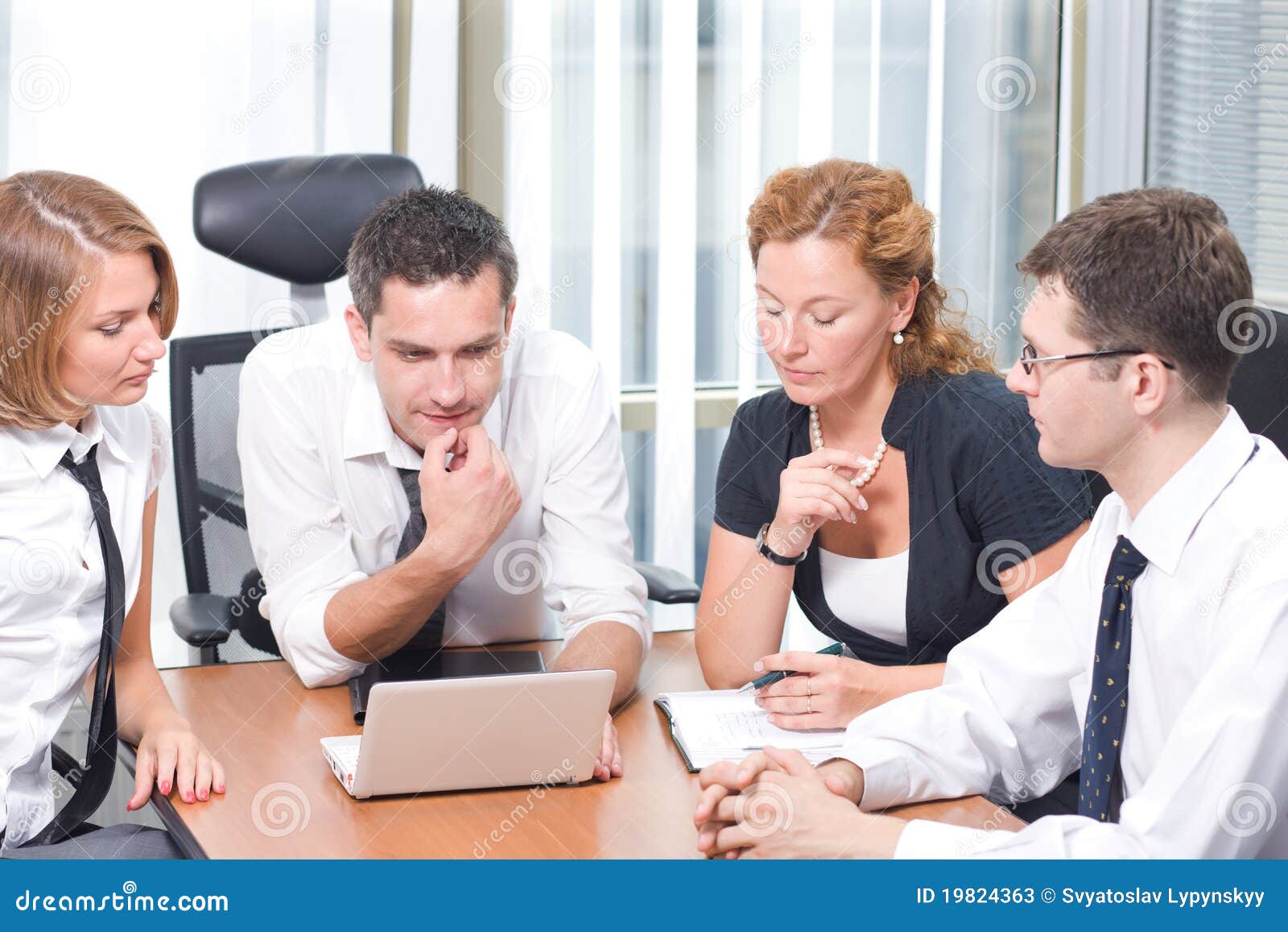 Manager with Office Workers in Board Room Stock Image - Image of ...