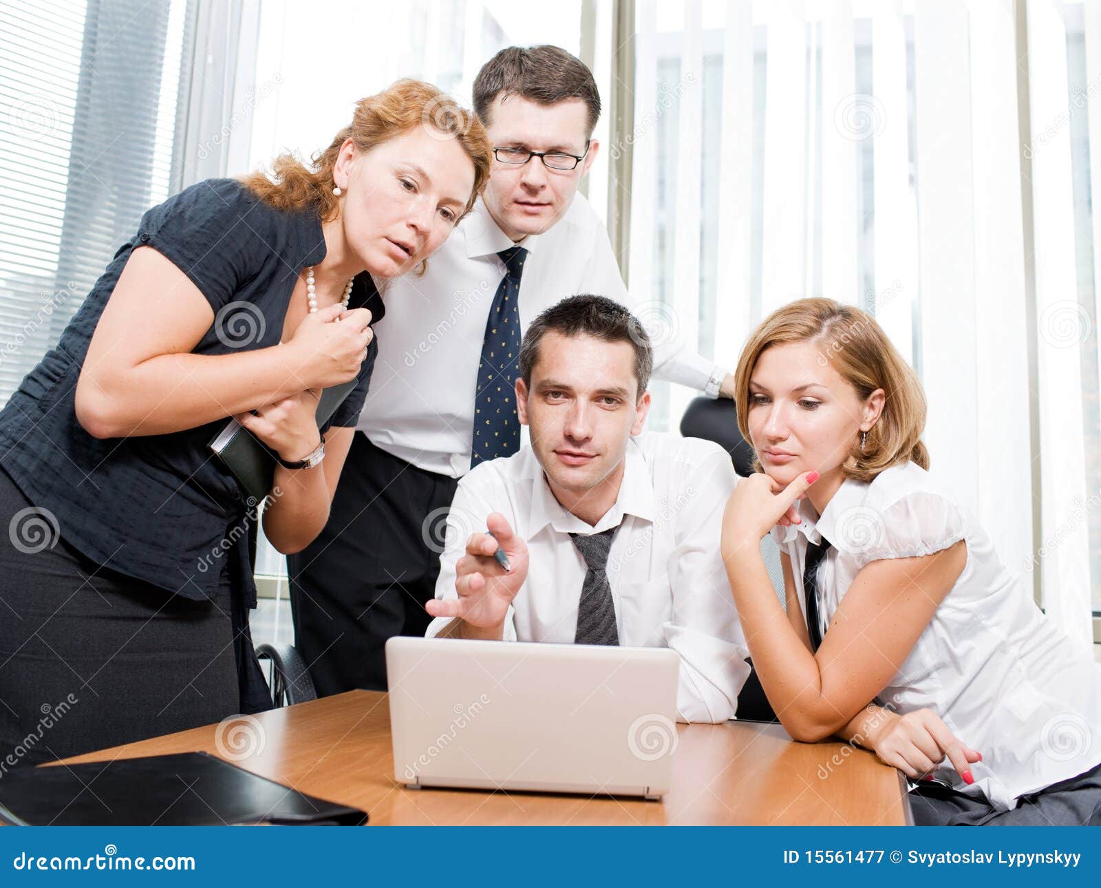Manager with Office Workers on Meeting Stock Image - Image of ...
