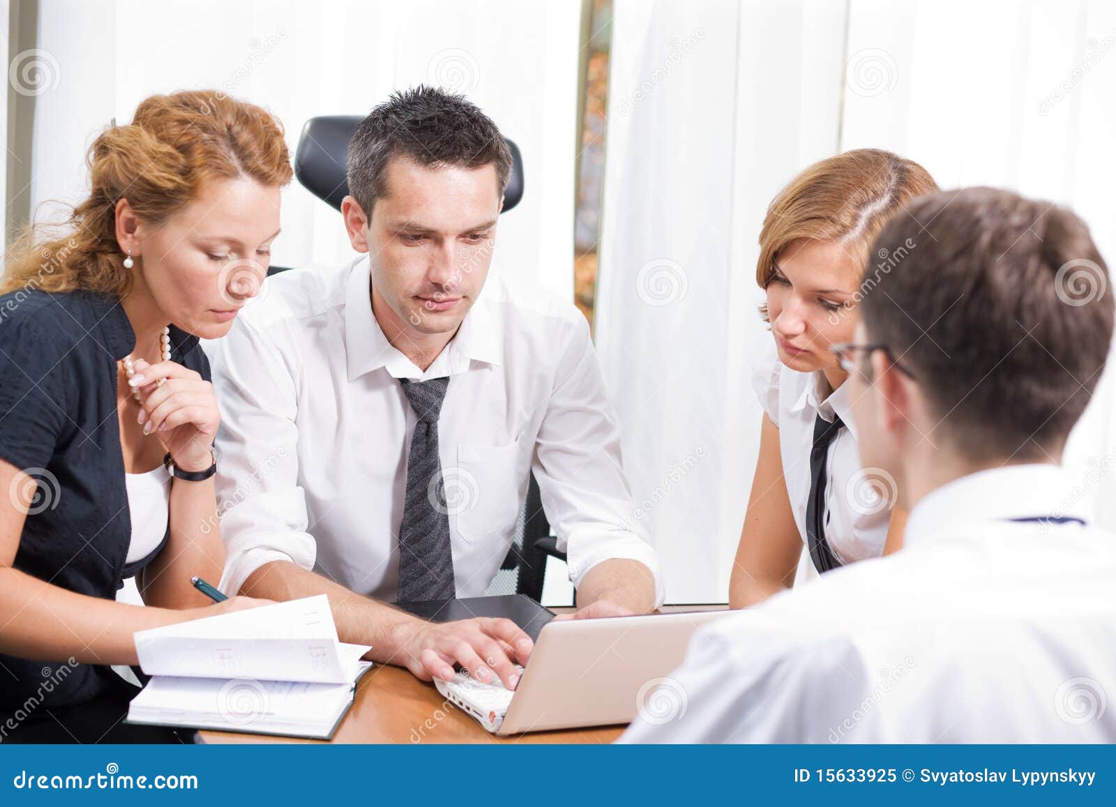 Manager with Office Workers on Meeting Stock Image - Image of company ...