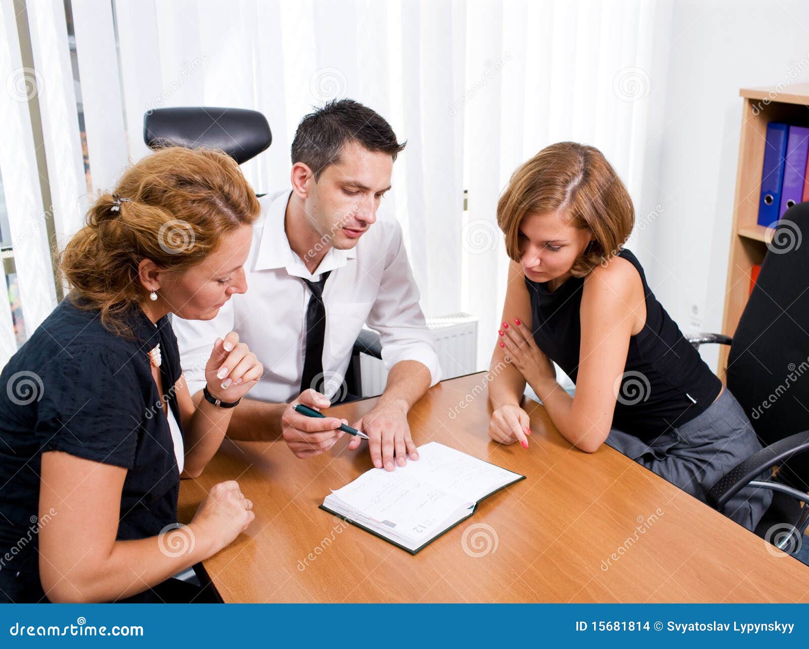 Manager with Office Workers on Meeting Stock Photo - Image of company ...