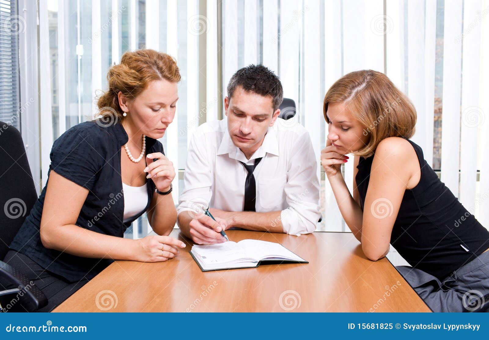 Manager with Office Workers on Meeting Stock Image - Image of person ...