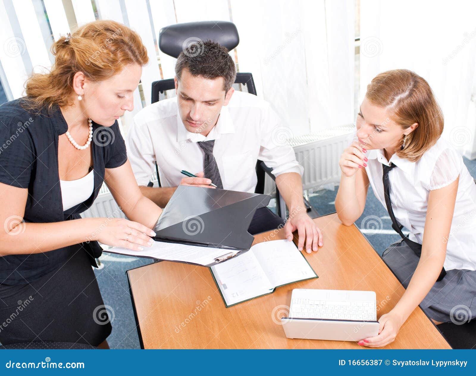 Manager with Office Workers on Meeting Stock Image - Image of person ...