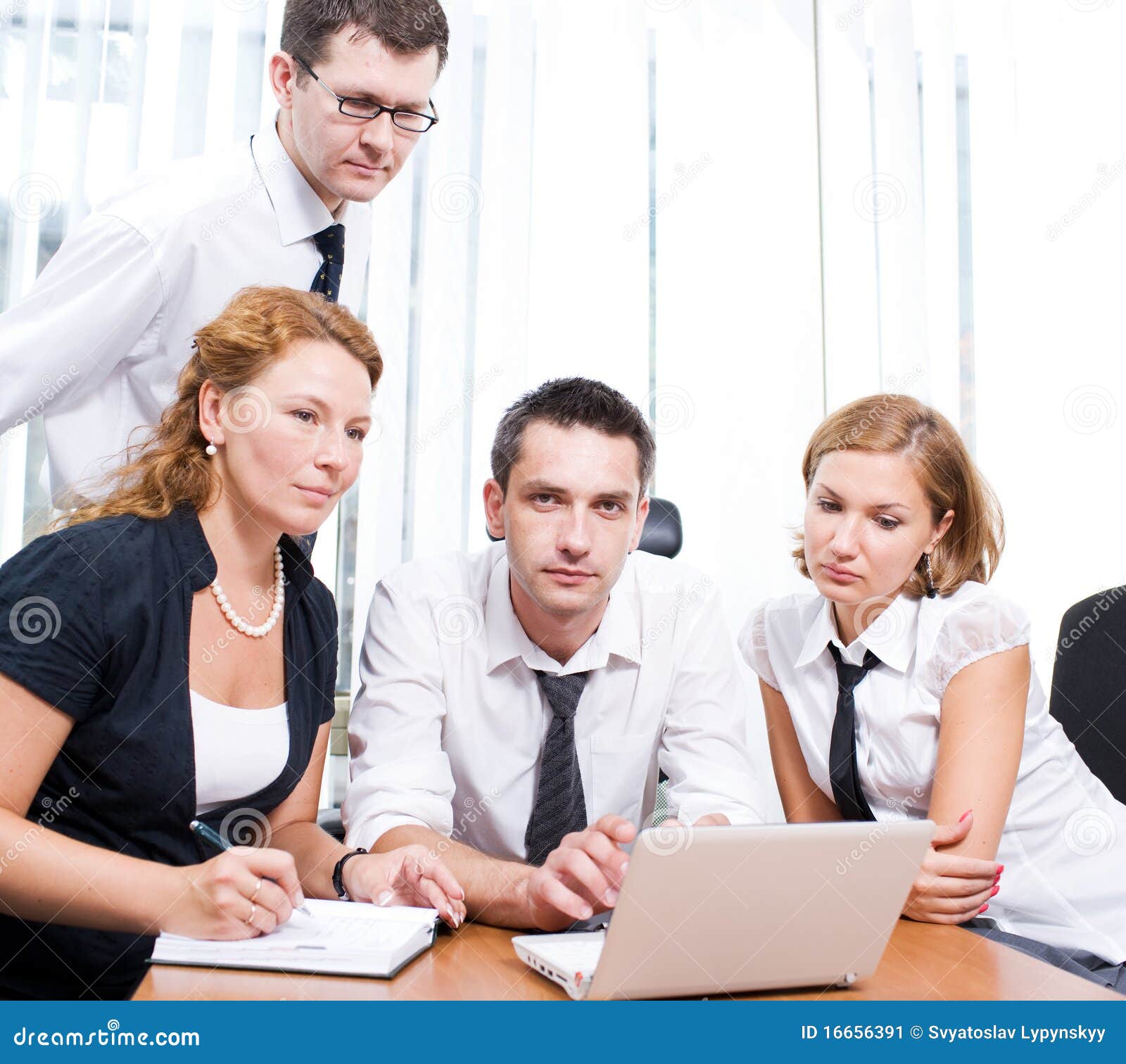 Manager with Office Workers on Meeting Stock Image - Image of group ...