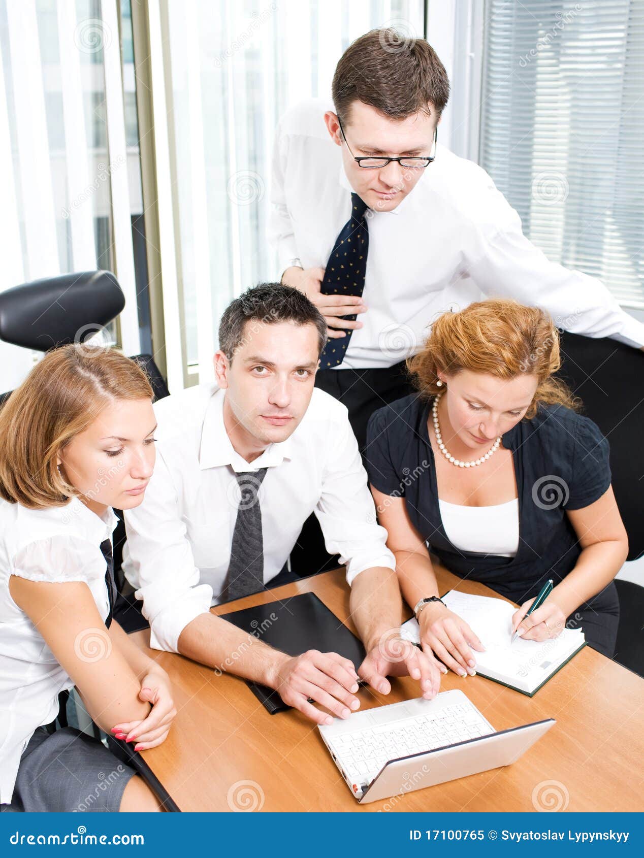 Manager with Office Workers on Meeting Stock Image - Image of ...