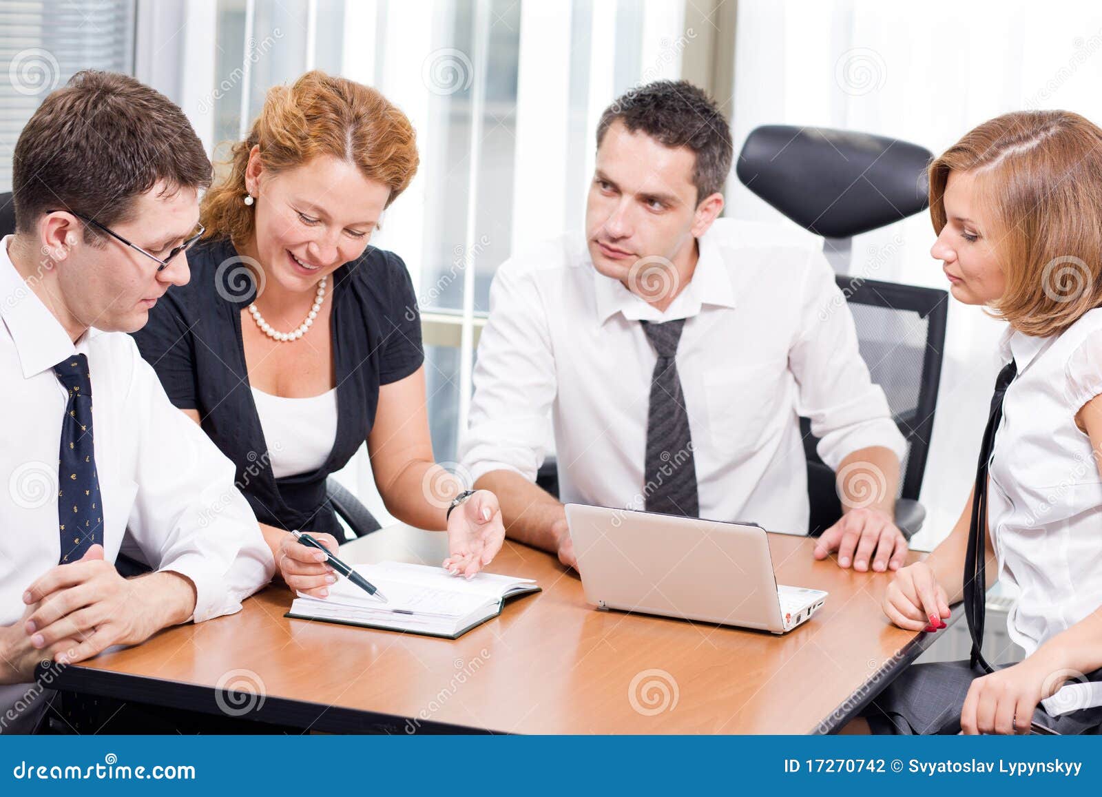 Manager with Office Workers on Meeting Stock Photo - Image of corporate ...