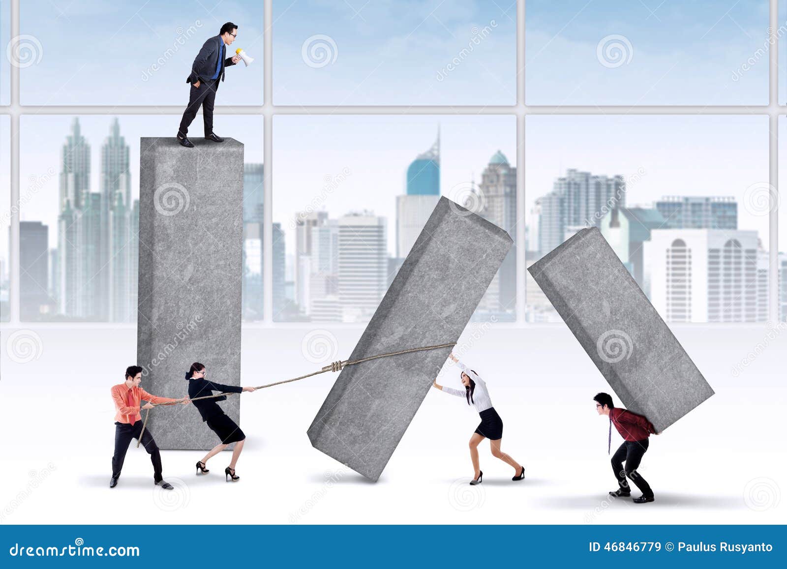Manager Orders His Workers To Work Harder Stock Image - Image of ...