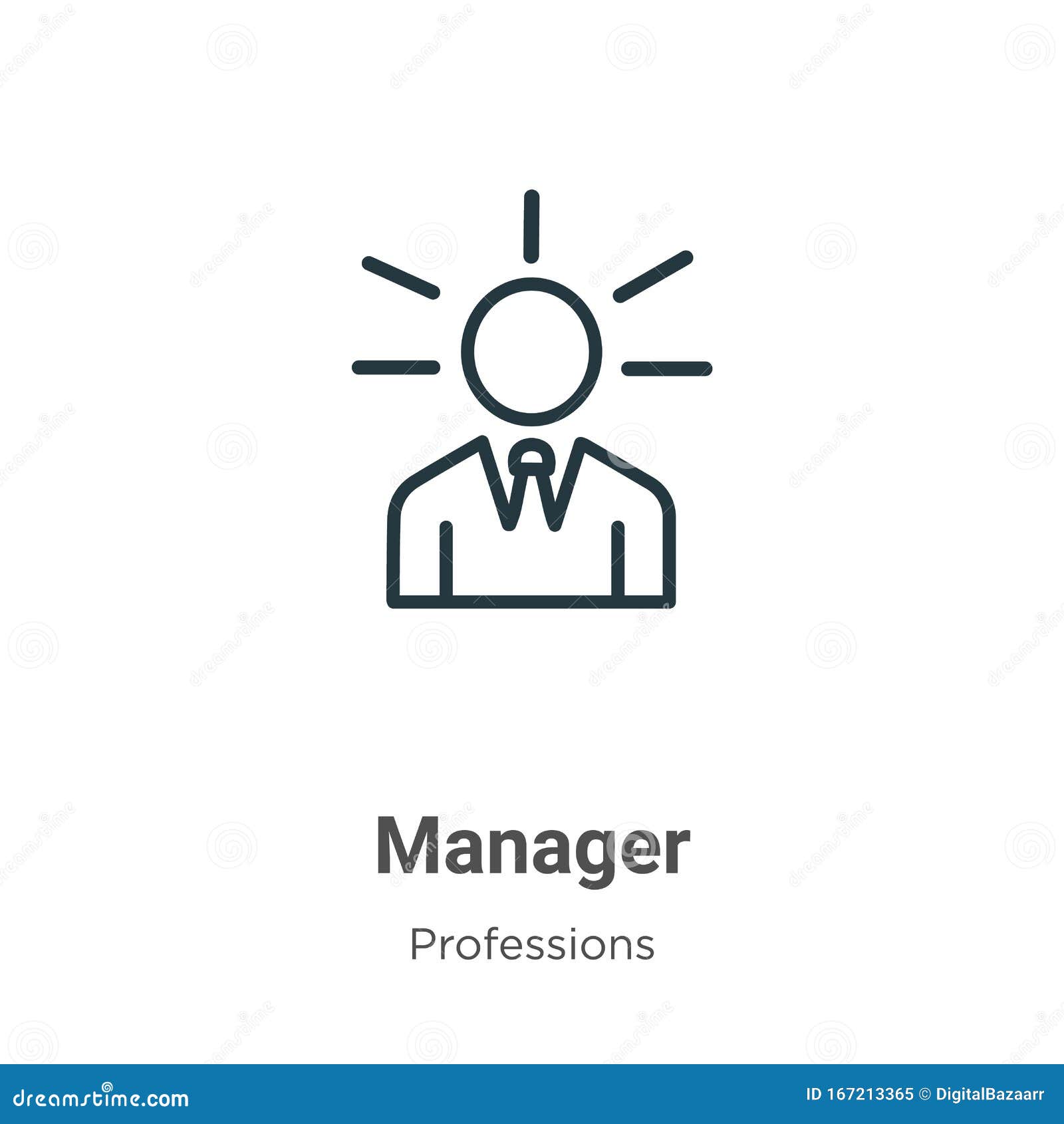 Manager Outline Vector Icon. Thin Line Black Manager Icon, Flat Vector ...