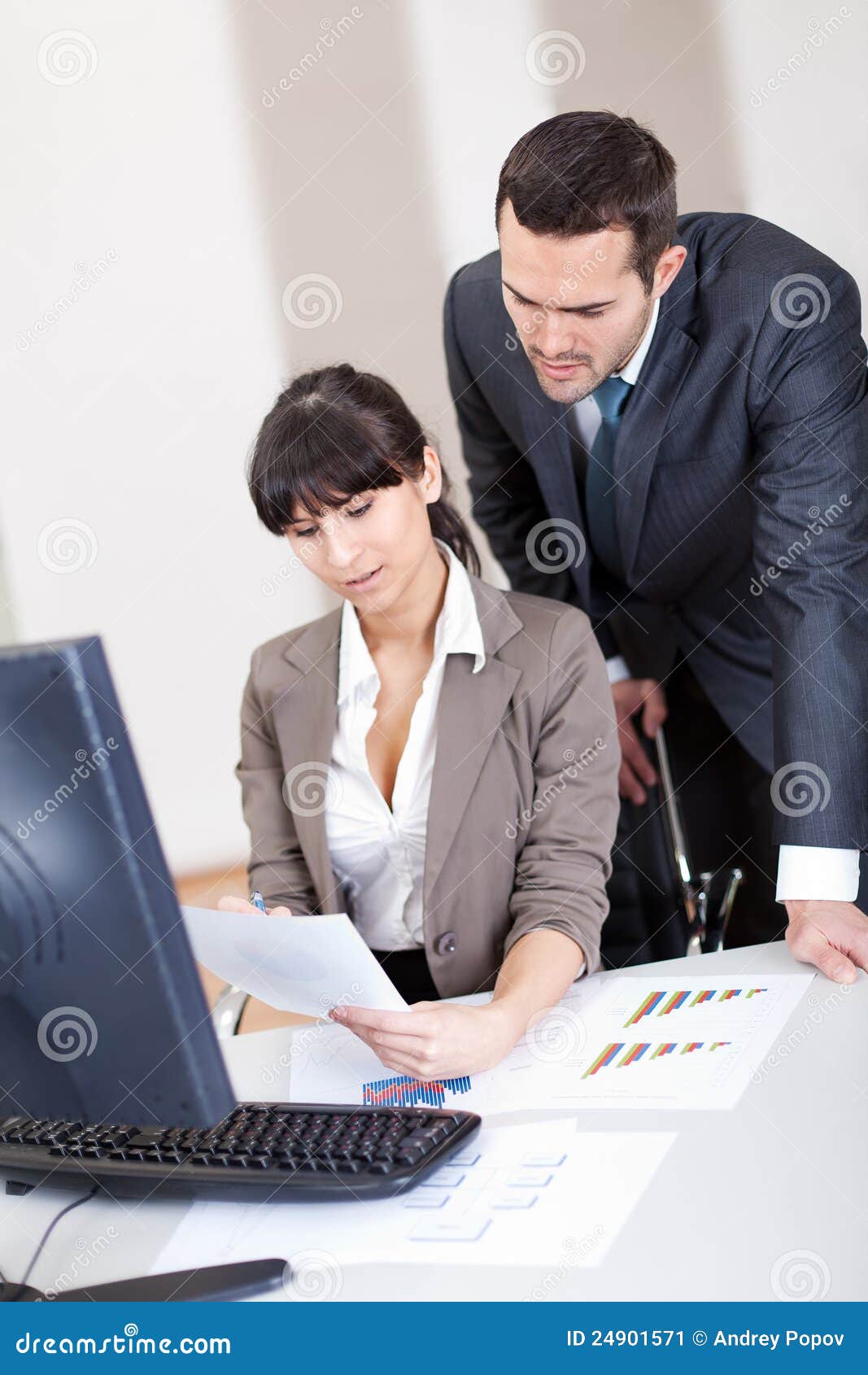 Manager Overseeing Business Woman Stock Image - Image of businesswoman ...