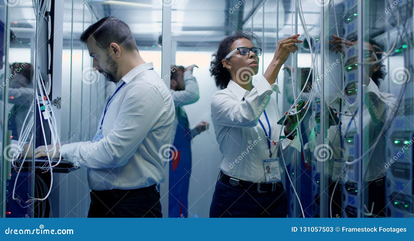 Manager Performing an Inspection Stock Image - Image of center, cable ...
