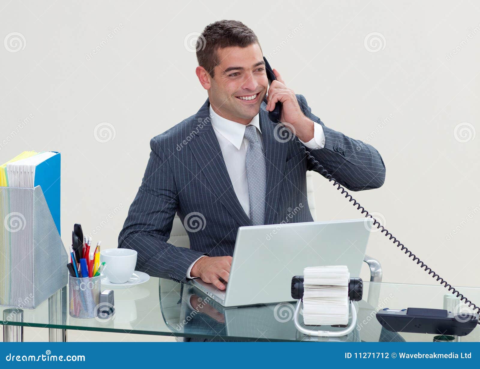 Manager on Phone in His Office Stock Photo - Image of adult, office ...