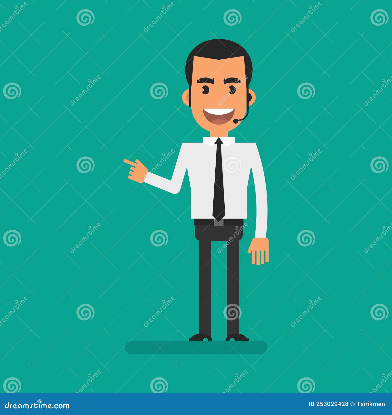 Manager Pointing Finger at and Smiling Stock Vector - Illustration of ...