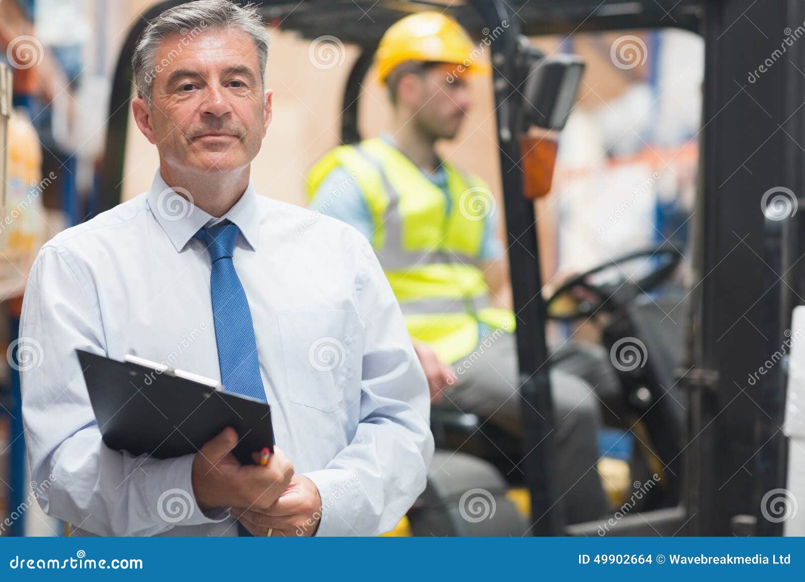Manager Posing in Front of His Employee Stock Photo - Image of ...