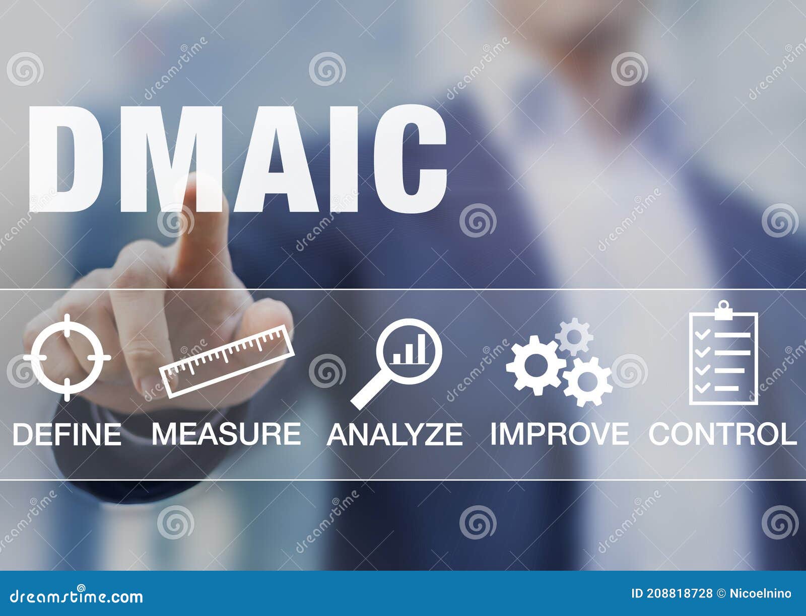 Manager Presenting DMAIC Continuous Improvement Tools for Process ...